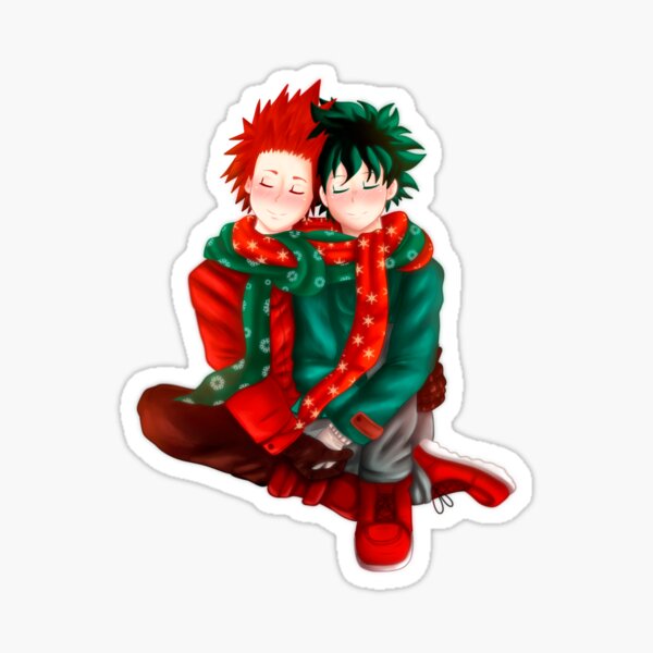 "KiriDeku Christmas" Sticker for Sale by kmashi | Redbubble
