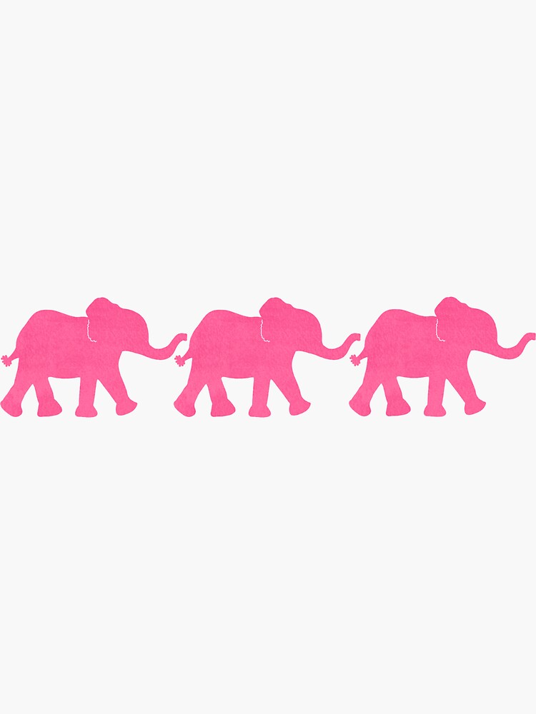 "Pink Elephants" Sticker by lindseyarcher | Redbubble