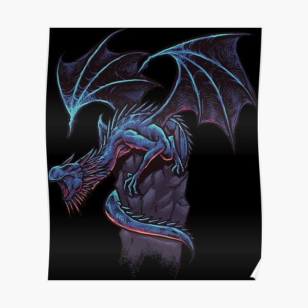 "Mythological Fire Breathing Reptile Dragon Serpent" Poster by ozunu ...