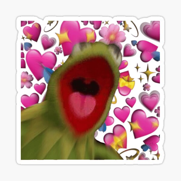 "Kermit the Frog Exploding of love" Sticker by DrMemes | Redbubble