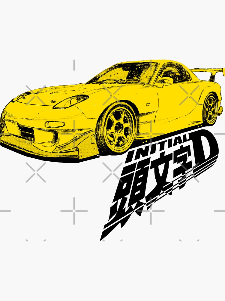 "Initial D Rx7 Manga Classic" Sticker by GeeknGo | Redbubble