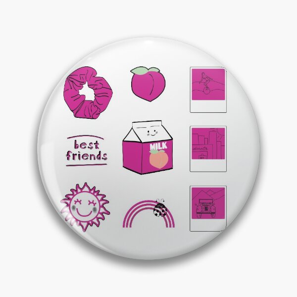 "Hot Pink Best Friends Aesthetic Sticker Pack" Pin by The-Goods | Redbubble