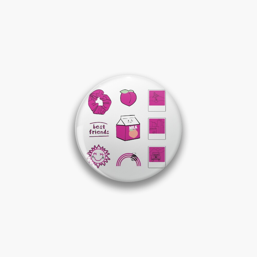 "Hot Pink Best Friends Aesthetic Sticker Pack" Pin by The-Goods | Redbubble