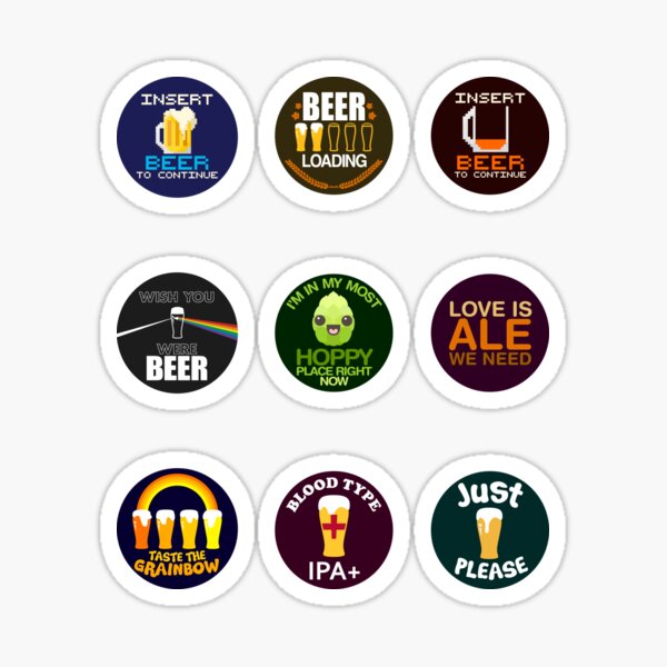 "Funny Beer Sticker Pack no 1" Sticker for Sale by Zeetopar | Redbubble