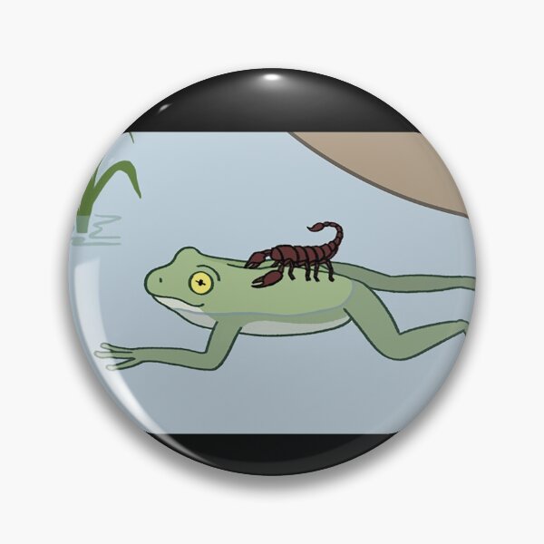 "Scorpion And The Frog Meme" Pin for Sale by Altohombre | Redbubble