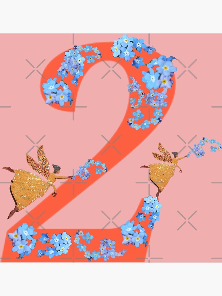 "Number 2 with flower and fairies " Poster for Sale by OllieandQuinn ...