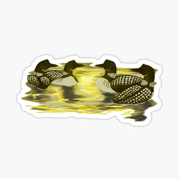 "Common Loon Circle Dance" Sticker by CatsEyeFyre | Redbubble