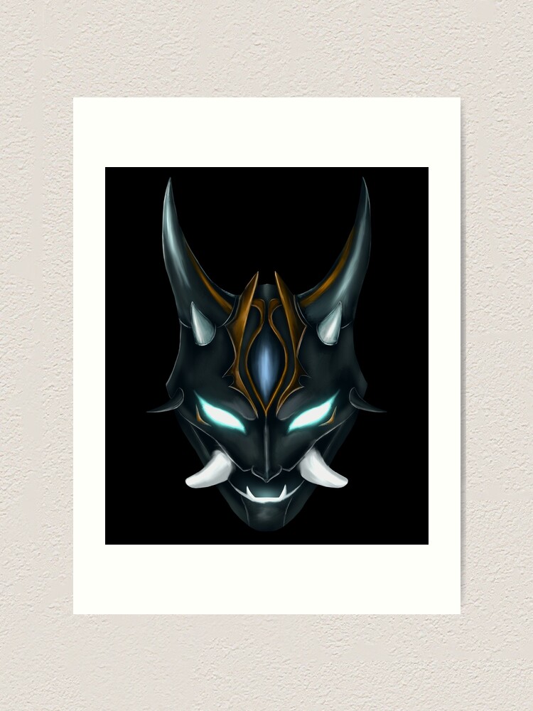 "Xiao Mask Genshin Impact Japanese Oni " Art Print by TunafishArt ...