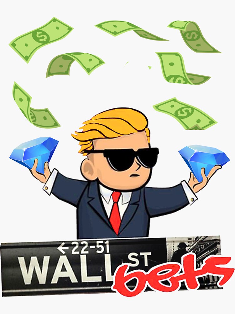 "WallStreetBets Meme" Sticker for Sale by officialfanclub | Redbubble