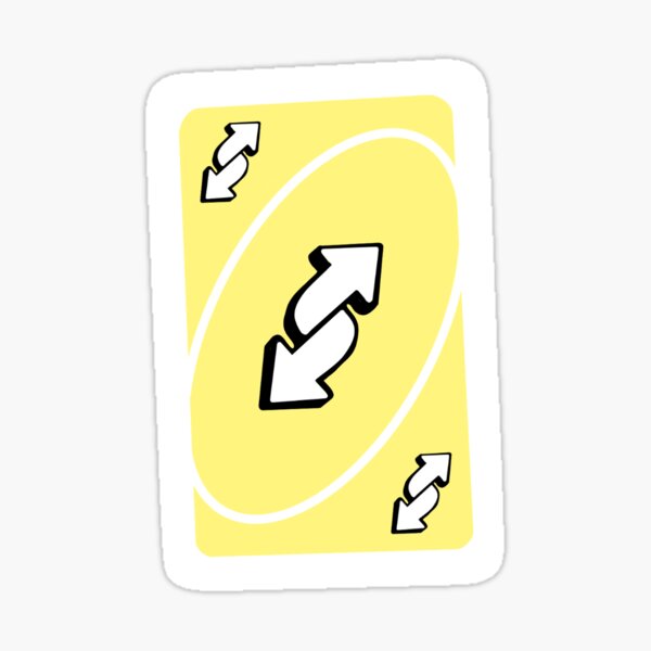 "Yellow Uno Reverse Card" Sticker by sunnysurfers | Redbubble