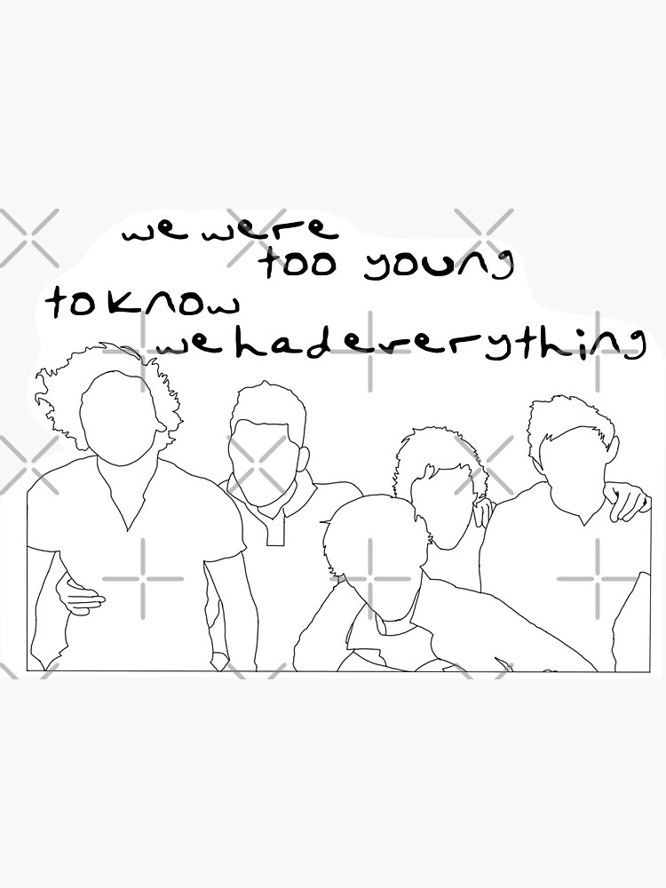 "one direction outline" Sticker by katpauline1 | Redbubble