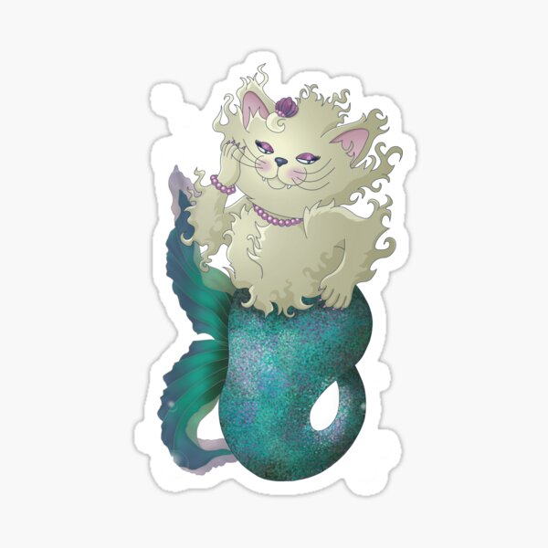 "Sultry Mer-Kitty" Sticker for Sale by Studio8107 | Redbubble