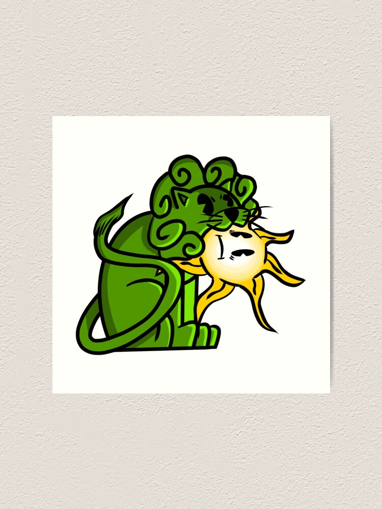 "Sun and green lion alchemical symbol " Art Print by Oddzy | Redbubble