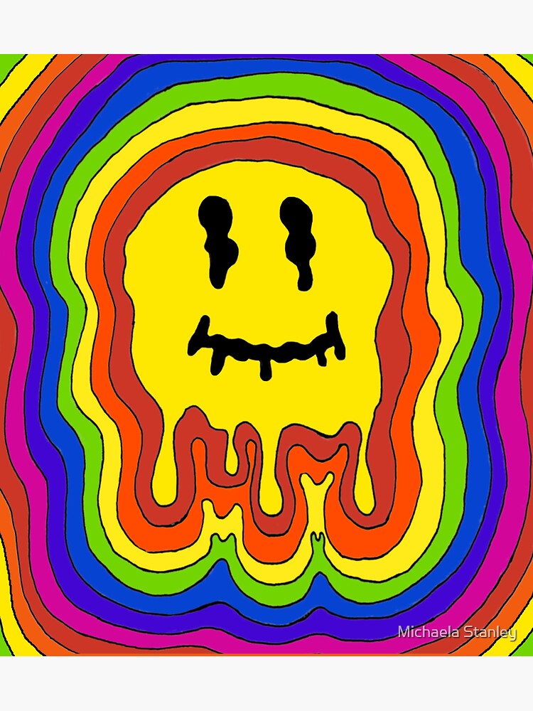 "Trippy Smiley Face" Sticker by michstan01 | Redbubble