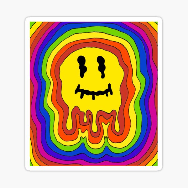 "Trippy Smiley Face" Sticker by michstan01 | Redbubble