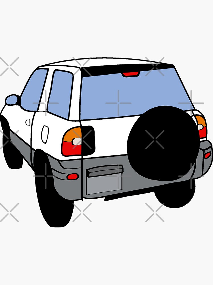 "White Toyota Rav 4 1997 " Sticker for Sale by Thelio3 | Redbubble