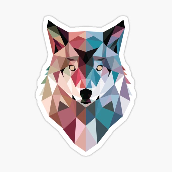 "GeoWolf" Sticker by DinoMike | Redbubble