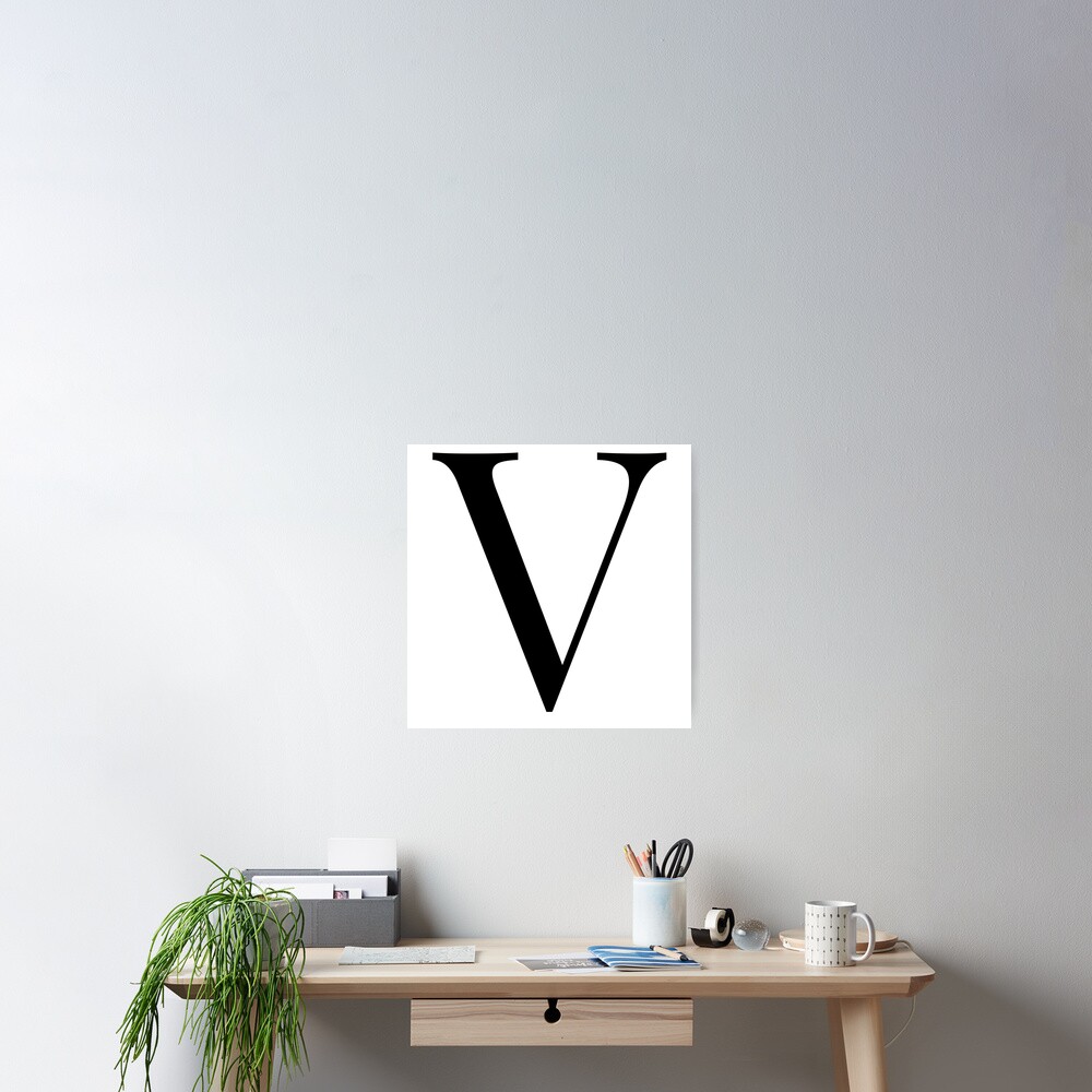 "Letter V in a Classic Font" Art Print for Sale by Kaitlyn Hart | Redbubble