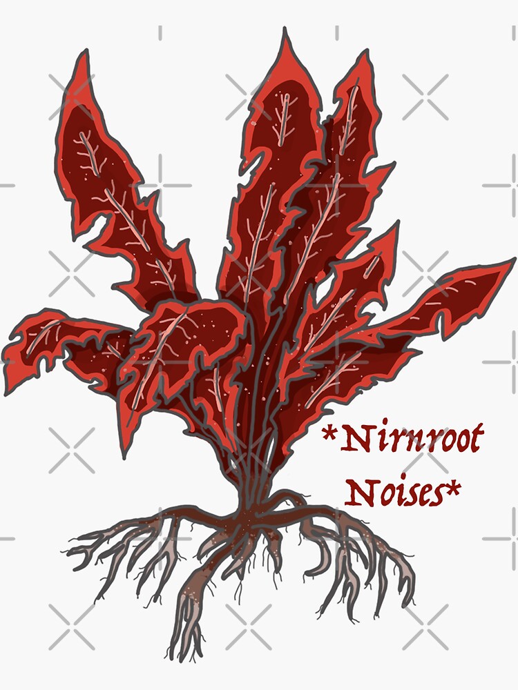 "Crimson Nirnroot Noises" Sticker for Sale by maddyspindler | Redbubble