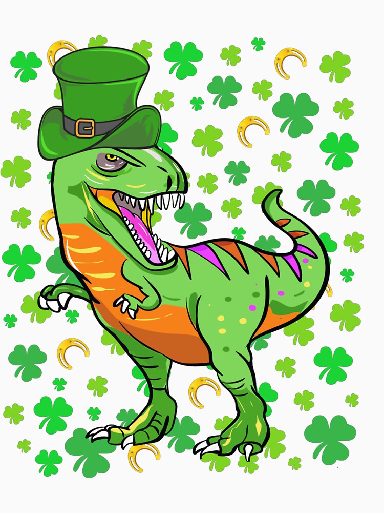 "St Patrick's Day 2021 Funny Irish Dinosaur Leprechaun" T-shirt for ...
