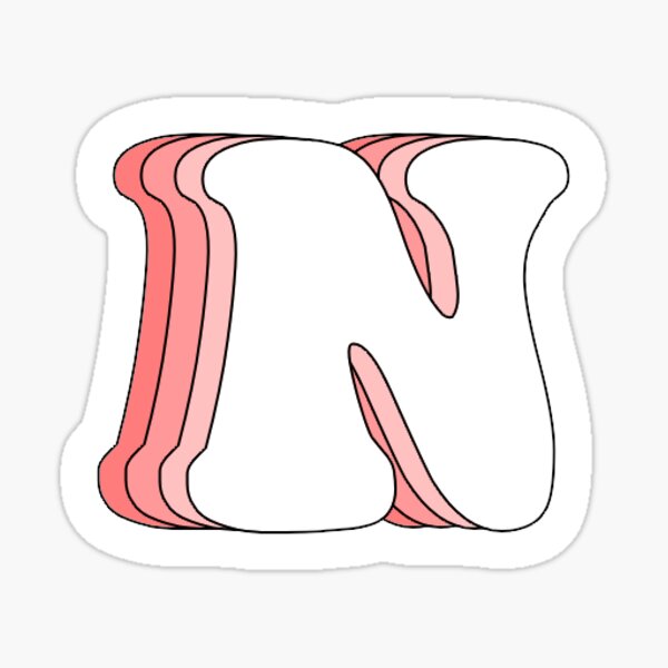 "letter N (pink) sticker" Sticker for Sale by juliabattista17 | Redbubble