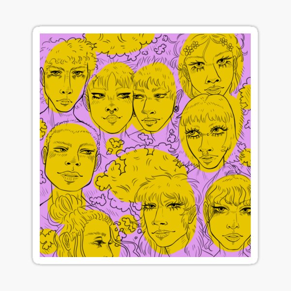 "Nine Faces" Sticker by Nataliaengdahl | Redbubble