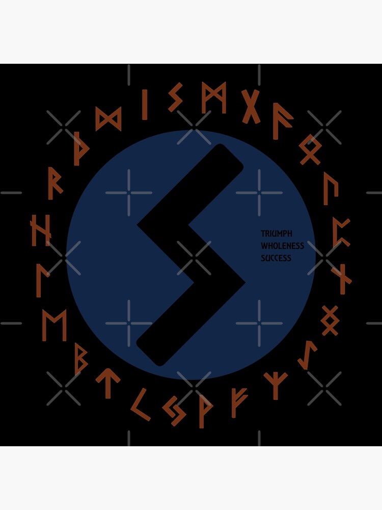 "Blue Sowulo Futhark Rune Symbol" Art Print by depicg | Redbubble