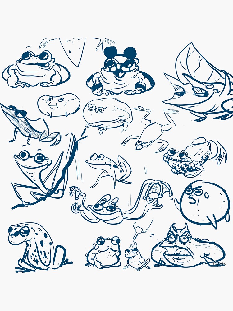 "Collage of Frog" Sticker for Sale by Yvas | Redbubble