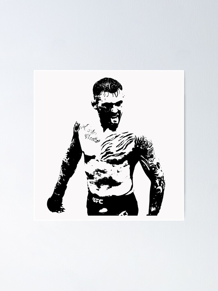 Dustin Poirier Stencil Poster By Tv Customs Redbubble