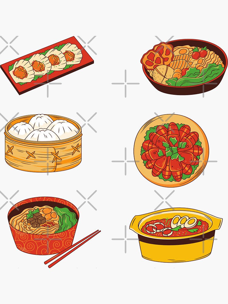 "Traditional Chinese Food" Sticker for Sale by b-for-blueberry | Redbubble