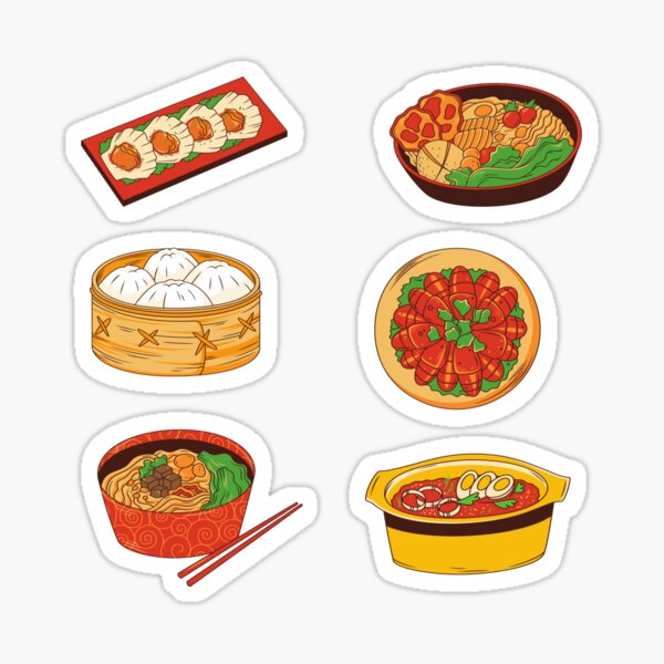 "Traditional Chinese Food" Sticker for Sale by b-for-blueberry | Redbubble