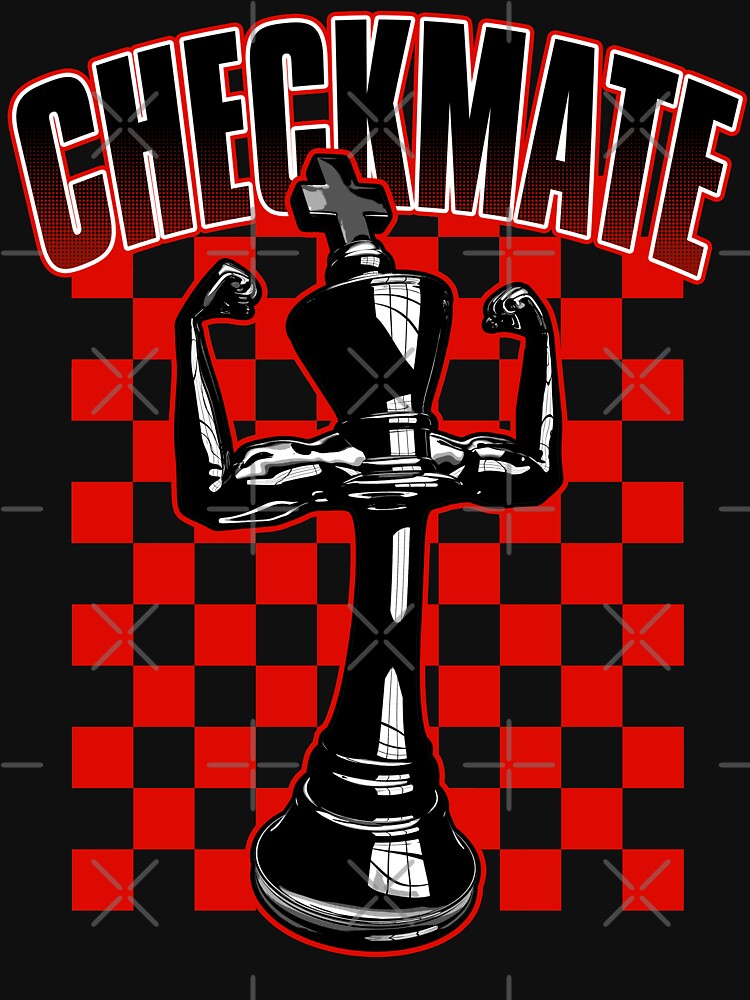 "Checkmate Black King Chess Player Grandmaster Winner Red" T-shirt by ...