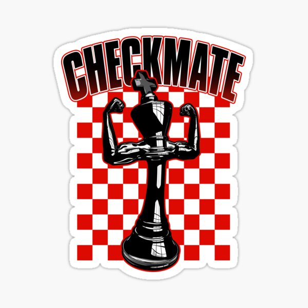 "Checkmate Black King Chess Player Grandmaster Winner Red" Sticker for ...