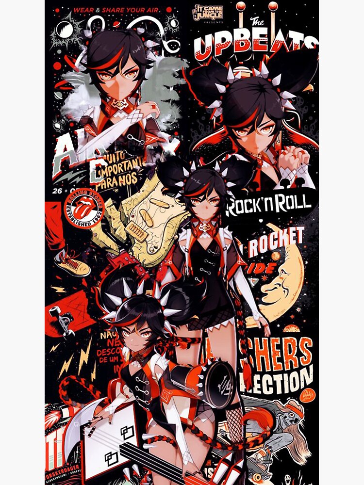 "Genshin Impact collage - Xinyan" Sticker by shihaiken | Redbubble