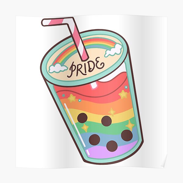 "Pride Boba Milk Tea " Poster for Sale by NikkisDesigns | Redbubble
