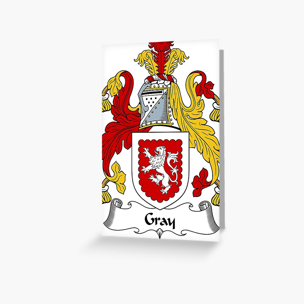 "Gray Coat of Arms / Gray Family Crest" Greeting Card for Sale by ...