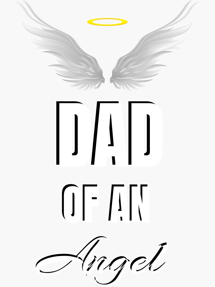 "Angel Dad Angel Wings" Sticker for Sale by yarkamir | Redbubble