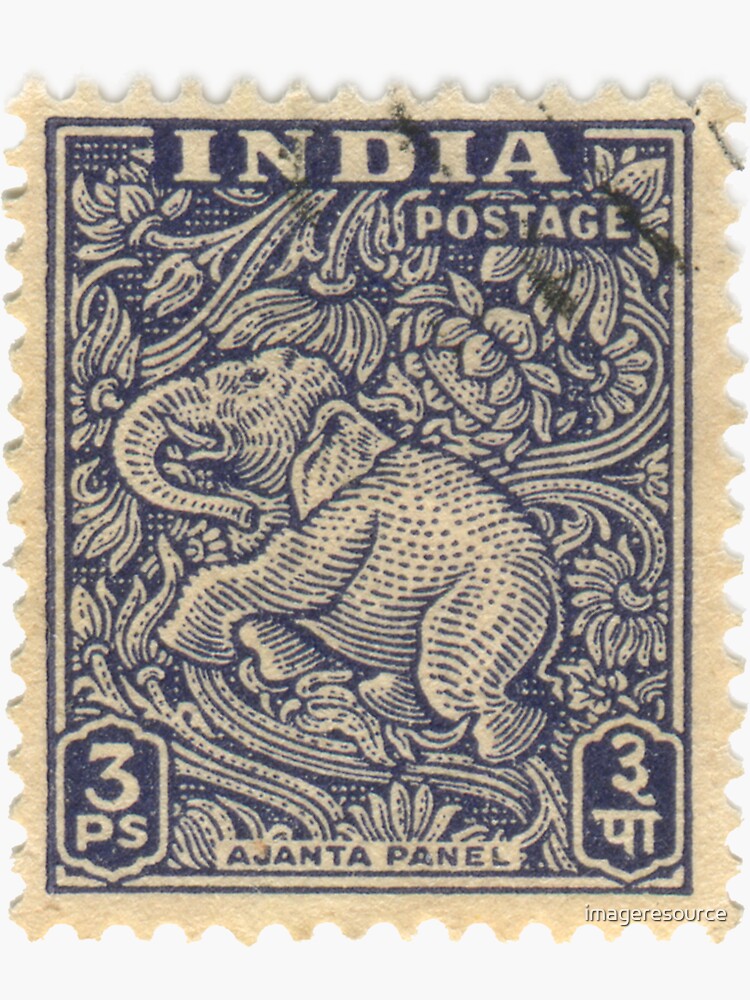"Stamp - India - Elephant - 3Ps" Sticker for Sale by imageresource ...