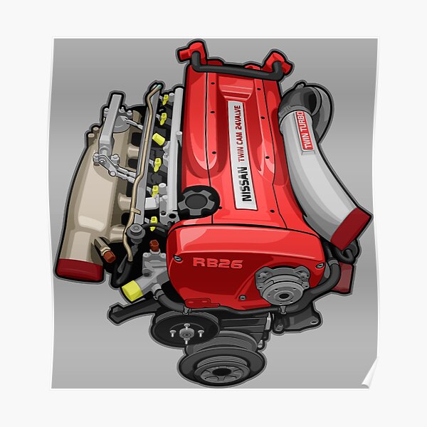 "RB26 GTR engine" Poster for Sale by ilFrambo | Redbubble