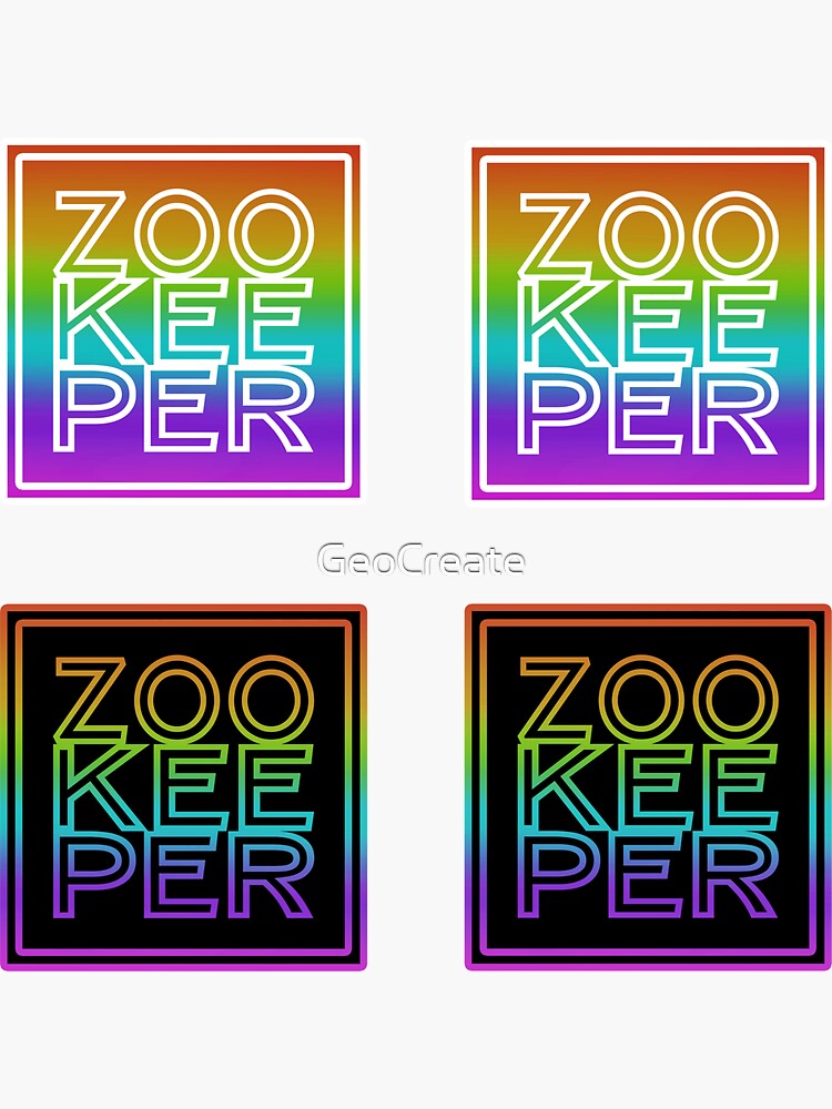 "Zookeeper text box - rainbow" Sticker for Sale by GeoCreate | Redbubble