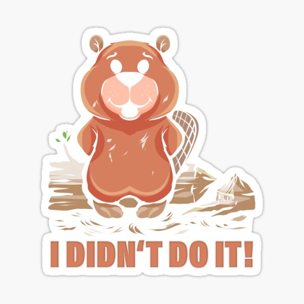 "Beaver Lover Gift Funny Animal Cute Beaver" Sticker by DavidGiftShop ...