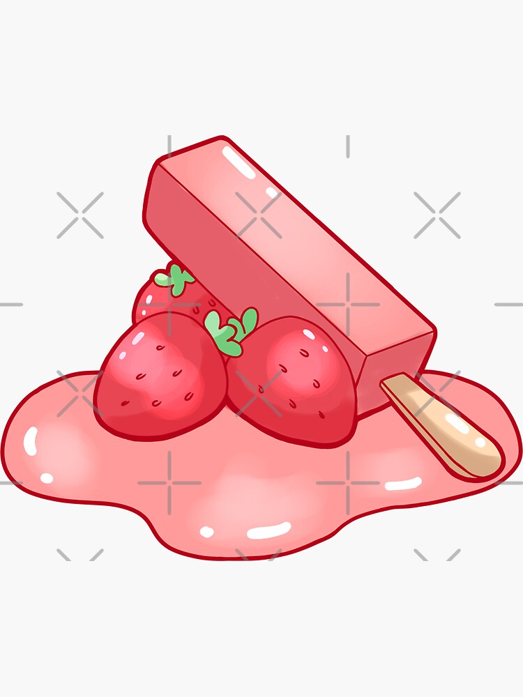 "Korean Street Food-Melona Strawberry" Sticker by IntrovertMochi ...
