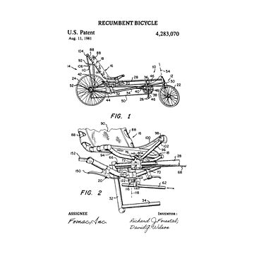 "Recumbent Bicycle Patent / Recumbent Bicycle blueprint " Poster for ...