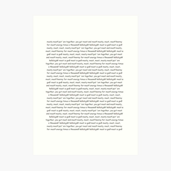 "meat is god - haikyuu!!" Art Print for Sale by sherbertshoyo | Redbubble