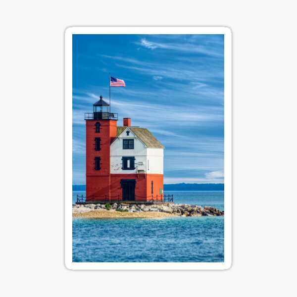 "The Round Island Lighthouse" Sticker for Sale by mljdwhite | Redbubble