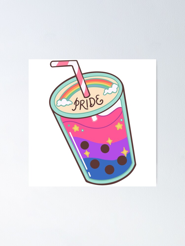 "Rainbow Pride Boba Milk Tea" Poster by NikkisDesigns | Redbubble