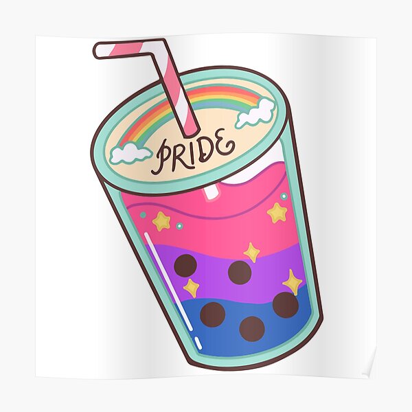 "Rainbow Pride Boba Milk Tea" Poster by NikkisDesigns | Redbubble