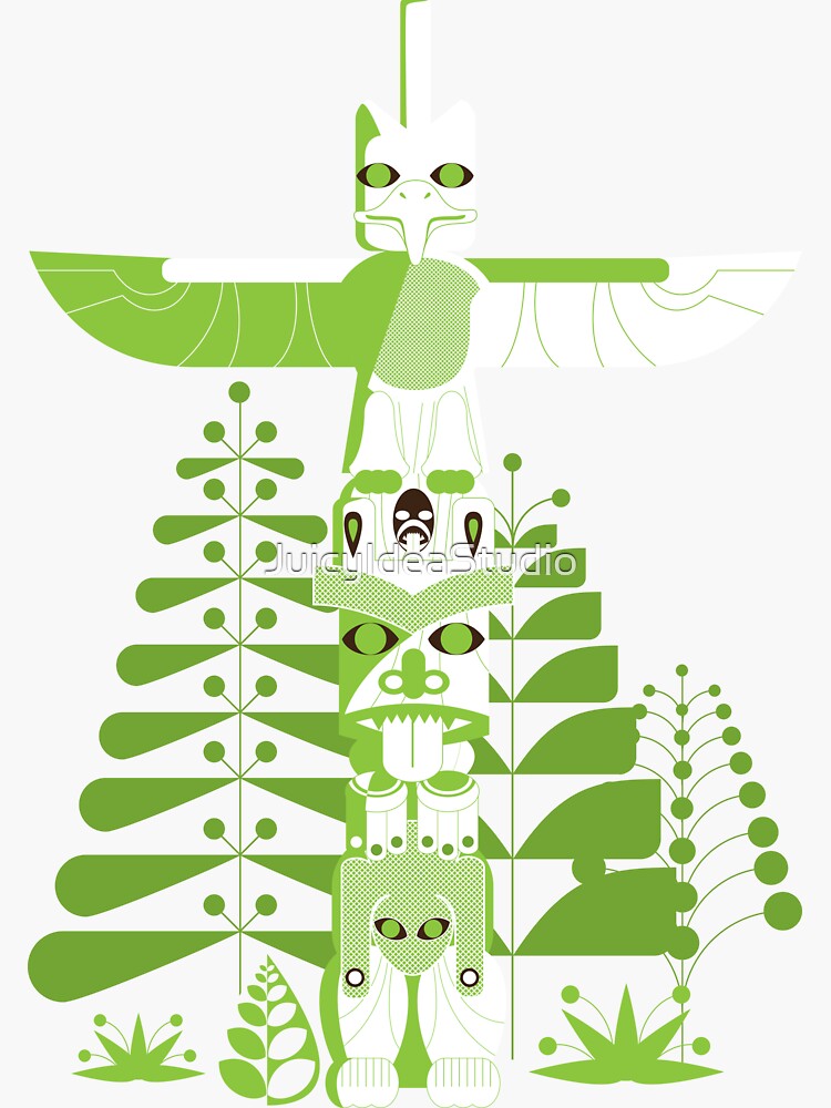 "Totem Pole" Sticker for Sale by JuicyIdeaStudio | Redbubble