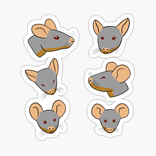 "Dove Tan Mouse Heads" Sticker for Sale by Ruedile | Redbubble