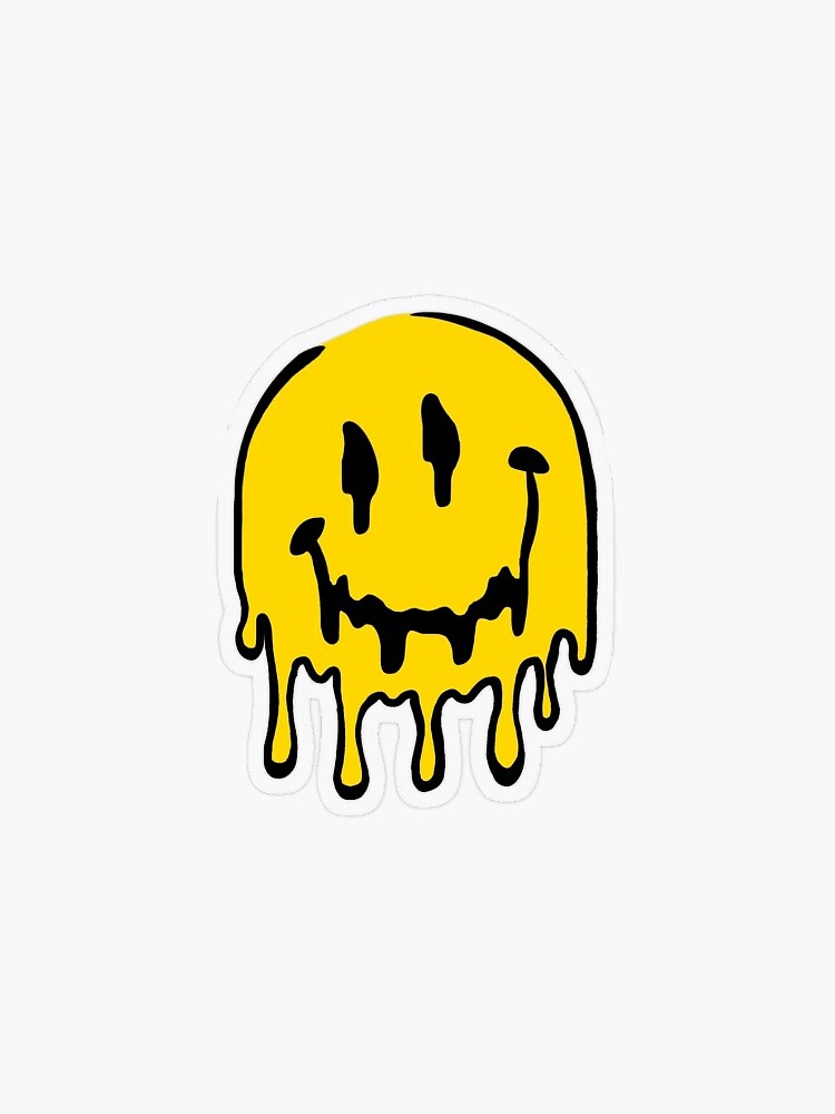 "dripping smiley face" Sticker for Sale by Stickersbyjay2 | Redbubble